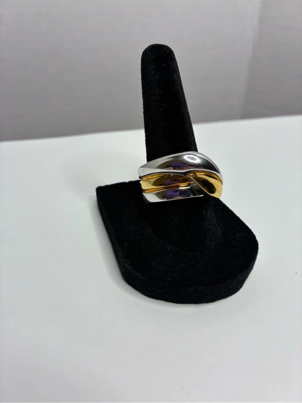 Jewelry | Vintage Two Toned Gold And Silver Mixed Wave Ring 925 Silver ...